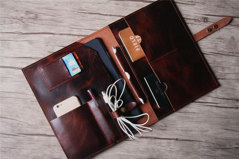 Personalized a4 Business Leather Writing Folder Portfolio – LeatherNeo