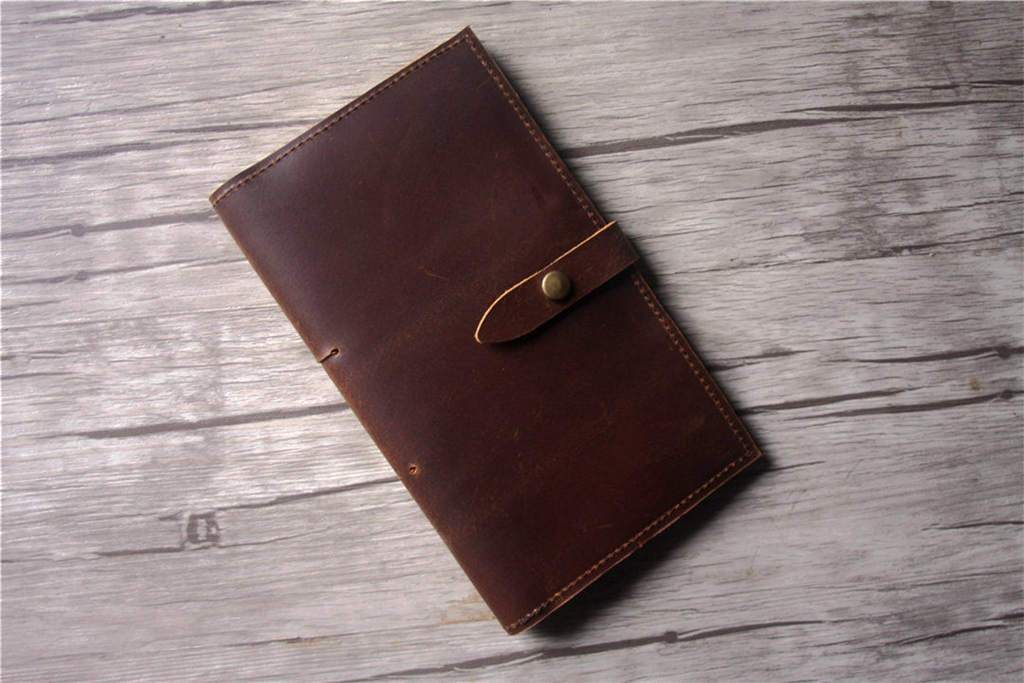 Customized Brown Leather Traveler's Notebook Journal with Pen Holder ...