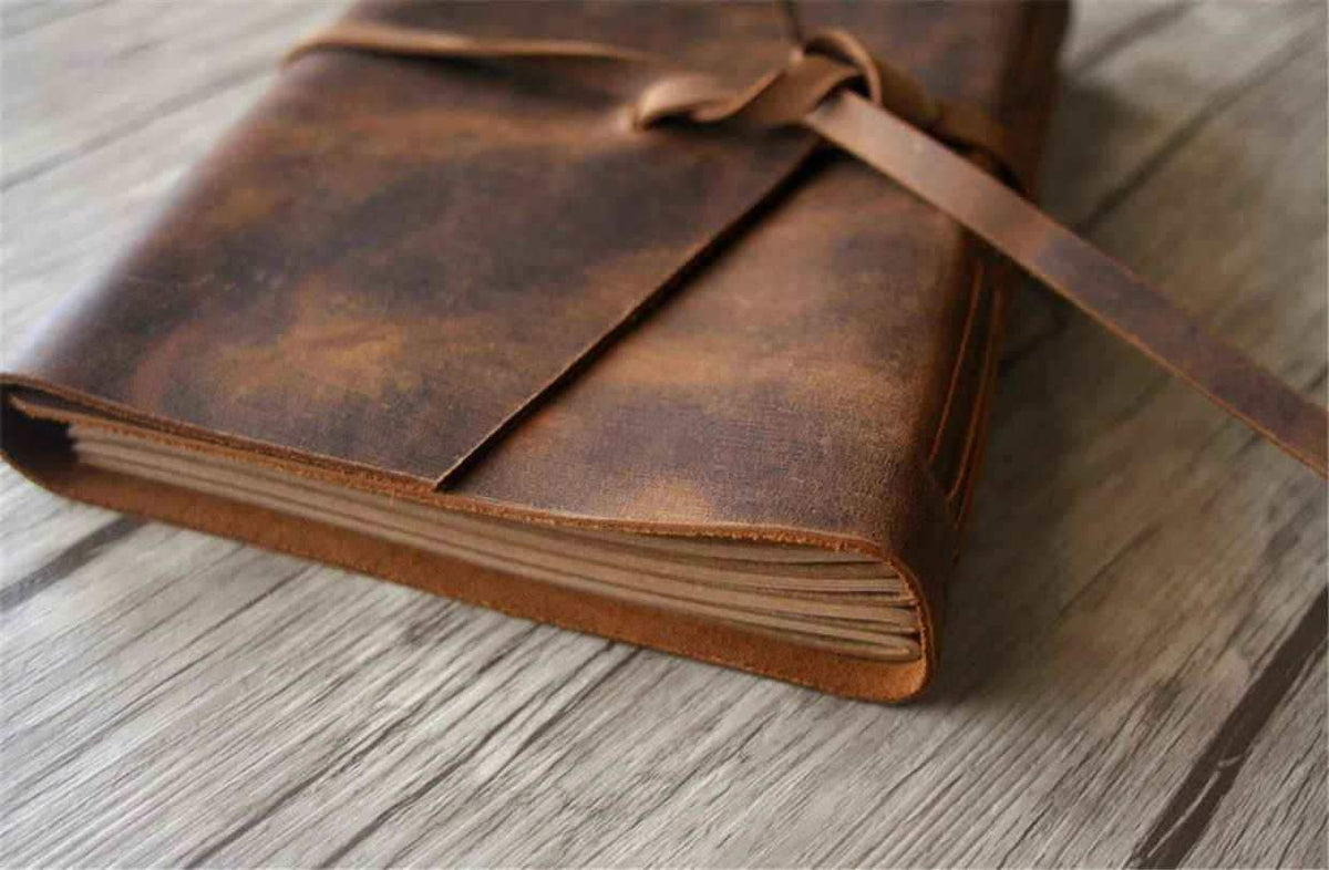 Distressed Full Grain Leather Journal for Men – Handmade & Refillable ...